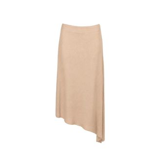 PESERICO Femme, Jupes, Beige, Taille: 42 FR Jupe Midi Asym&eacute;trique