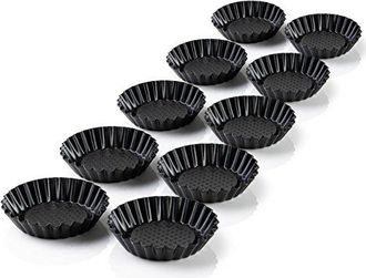 Grizzly moules &agrave; tartelettes, 10 x moules mini tartelettes &Oslash; 11 cm, antiadh&eacute;sifs, set de mini tartelette patisserie, pour mini fonds de fruits et mini tartele