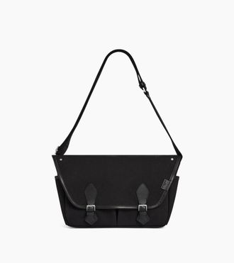 Le Tanneur Sac bandouli&egrave;re moyen mod&egrave;le Solveig en toile coton et cuir lisse