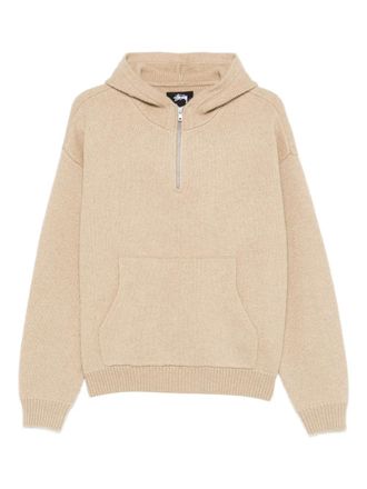 St&uuml;ssy Hoodie mit Rei&szlig;verschluss - Nude