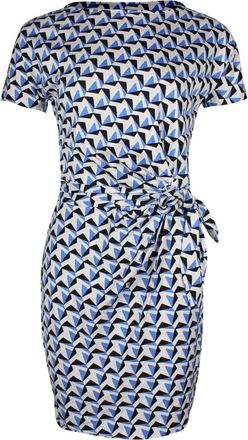 Diane Von Fürstenberg robe portefeuille à imprimé géométrique - Bleu