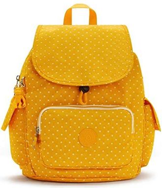 Kipling City Pack S, Sacs &agrave; Dos Femme, Jaune &agrave; Pois Doux, Taille Unique