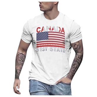 Generic T-shirt &agrave; manches courtes pour homme 51st State Canada T-shirt &agrave; manches courtes Motif &laquo; Macht Kanada 51st State Macht Amerika und Canada Wieder gro&szlig;a