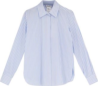 Max Mara Femme, Blouses et Chemises, Bleu, Taille: 42 FR Chemise Popeline