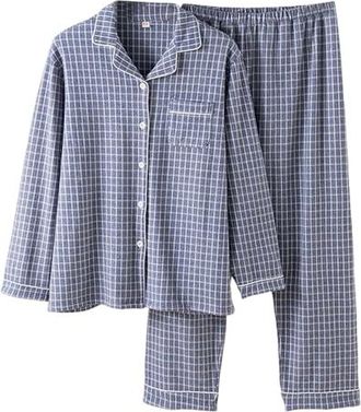 Generic Pyjama Homme Hiver Pyjama Polaire Homme Peignoir en Polaire Shaggy Ultra Doux et Chaud Robe de Maison Confortable pour D&eacute;tente &agrave; Domicile