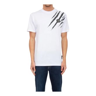 Plein Sport Casual Baumwoll T-Shirt - - Sport - Herren - Wei&szlig; - 2XL
