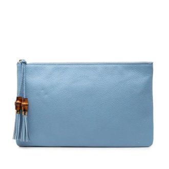 Gucci unisex, Pre-owned, Bleu, Taille: ONE Size Pre-owned Sac bandouli&egrave;re &agrave; pompon en bambou