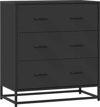 vidaXL vidaXL Sideboard Schwarz 68x35x76 cm Holzwerkstoff und Metall