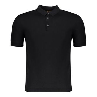 Moorer Kurzarm-Poloshirt aus Baumwolle - - Tops - Herren - Schwarzk - XS