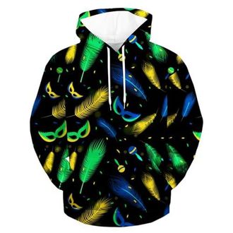 Generic Sweat &agrave; capuche pour homme avec cordon de serrage - Costume de carnaval - Sweatshirt imprim&eacute; tendance - V&ecirc;tement de f&ecirc;te - Confortable - Manches longu