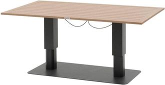 Hesperide Table de jardin relevable rectangulaire Salimia graphite & honey 150 x 80 x 69cm en aluminium - Hesp&eacute;ride