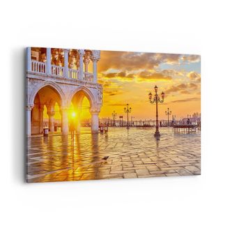 Arttor Wandbilder Dekoration Wohnzimmer Venedig Stadt Bilder auf Leinwand 120x80cm Leinwandbild mit Rahmen Schlafzimmer K&uuml;che Deko Wand Kunstdruck Art Gro&szlig; X