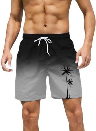 Generic Short de bain d&eacute;t&eacute; pour homme - Short de bain pour la plage, les vacances - Pantalon l&eacute;ger, gris, XXL