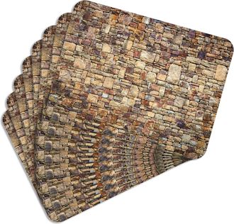 MG Design Set aus 8 Kork-Platzsets - Wall - 30 x 40 cm - hitzebest&auml;ndig & abwischbar, mit Korkr&uuml;ckseite