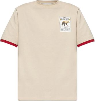 Iceberg Homme, Tops, Beige, Taille: XL T-shirt avec imprim&eacute;
