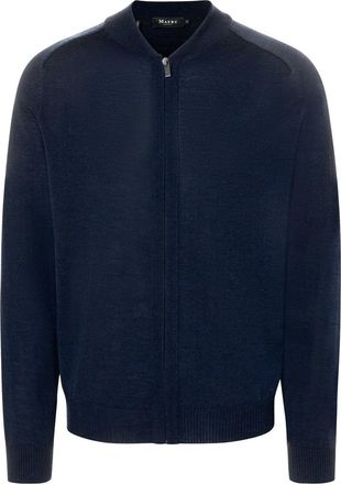 Maerz Strickjacke mit Collegekragen aus Schurwolle in