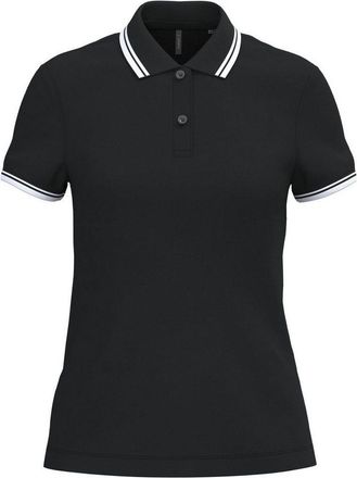 Kariban Poloshirt Polohemd für Damen mit kurzen Ärmeln und kontrastfarbenen Pa