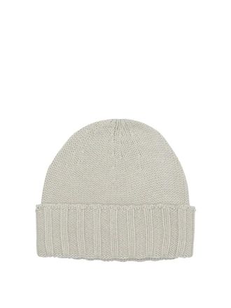 Drumohr Caps & M&uuml;tzen - Finely Knitted Beige Cashmere Hat With Ribbed Fold - Gr. ONE SIZE - in Grau - f&uuml;r Damen