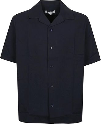 Maison Kitsun&eacute; Homme, Chemises, Noir, Taille: L Chemise de plage &agrave; manches courtes en seersucker
