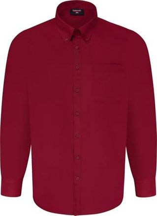 Espionage SH150 Chemise unie &agrave; manches longues et col boutonn&eacute; pour homme Grande taille, bordeaux, 4XL grande taille