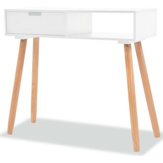 vidaXL Table console Bois de pin massif 80 x 30 x 72 cm Blanc Vidaxl