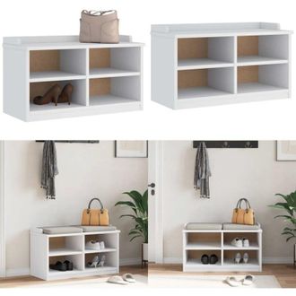 vidaXL Flurbank sandnes Weiß 87x40x50 cm Massivholz Kiefer - Vidaxl