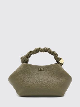 Ganni Sac &agrave; main en cuir recycl&eacute; avec anse tress&eacute;e et logo papillon