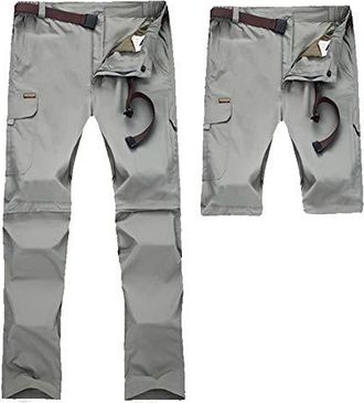 Insun Femme Pantalon de Randonnée Pantalon à séchage Rapide Imperméable Pantalon de Sport 2 en 1 Gris 46