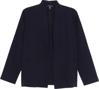 Eileen Fisher veste à col montant - Bleu