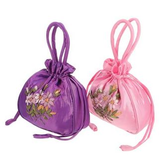 Garneck 2 Pièces Sac à Main Brodé pour Femmes Sac à Bandoulière Ethnique avec Cordon Pochette Chic pour Sorties Voyage et Cadeaux