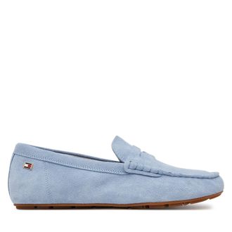 Tommy Hilfiger Mokassins Tommy Hilfiger Flag Soft Suede Driver Loafer FW0FW08558 Blau