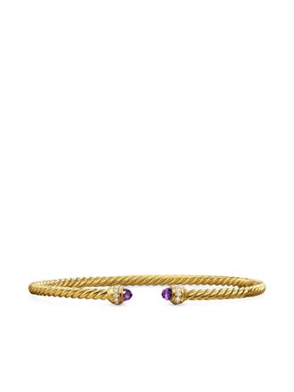 David Yurman 18kt Classic Cablespira Gelbgoldarmband mit Diamant 3mm