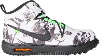 Nike Air Force 1 Grafikdruck Schuhe f&uuml;r Damen, Leder (Wei&szlig;/Schwarz)
