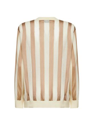 Fendi Womens Knit Sweater Pequin Silk-Cotton Multicolour