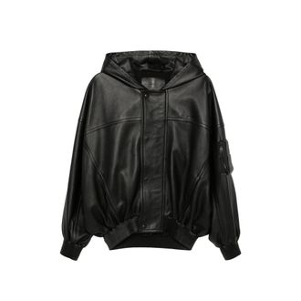 Balenciaga Hooded Leather Jacket