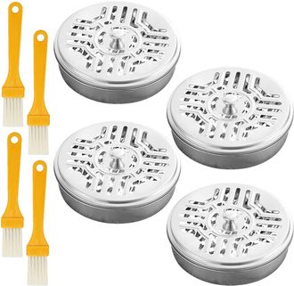 Generic R&auml;ucherst&auml;bchenhalter aus Edelstahl, Spulenhalter aus Metall - Runder R&auml;ucherst&auml;bchenhalter aus Edelstahl mit hohlem Deckel und St&auml;nder,Spulenhalterbr