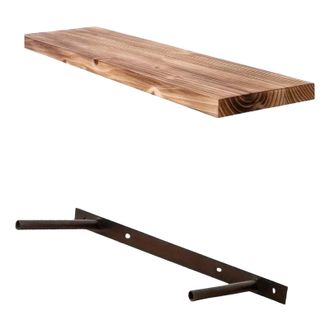 Generic Dekoratives Schweberegal aus Massivholz, 40x15x2 cm, rustikales Wanddisplay f&uuml;r die Inneneinrichtung Ihres Zuhauses zur Pr&auml;sentation von B&uuml;chern, Pfla