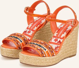 Dolce & Gabbana Wedges Ricamo orange