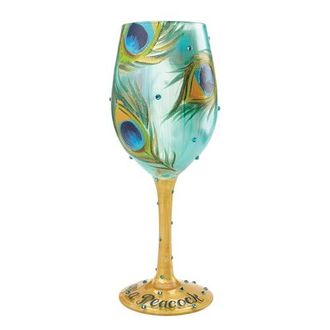 Enesco Lolita Pretty As A Peacock Wine Glass