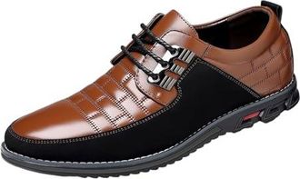 Generic LOIJMK Chaussures de costume pour homme - En cuir - Noir et blanc - Chaussures basses &agrave; lacets - Classiques et &eacute;l&eacute;gantes - Pour mariage, loisirs, trav