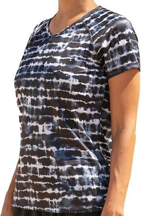 Kanu Surf UPF 50+ Short Sleeved Active Swim Shirt Rash Guard & Workout Top Maillot dermoprotecteur, Harmony Navy, XL Femme