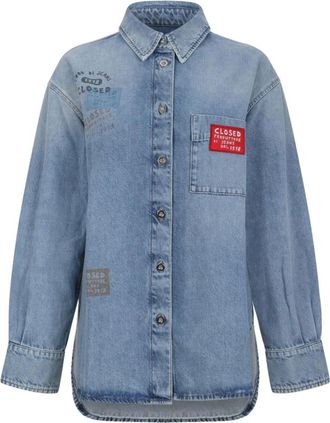 Closed Femme, Blouses et Chemises, Bleu, Taille: 40 FR Chemise Oversized Shirt