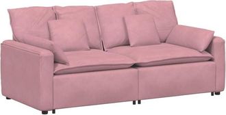 vidaXL Modulares Sofa mit Kissen Rosa Vidaxl