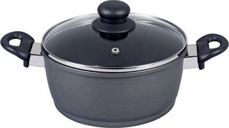 Krüger Krüger LUENING-0021 Aluguss Fleischtopf mit Glasdeckel Potsdam 20 cm