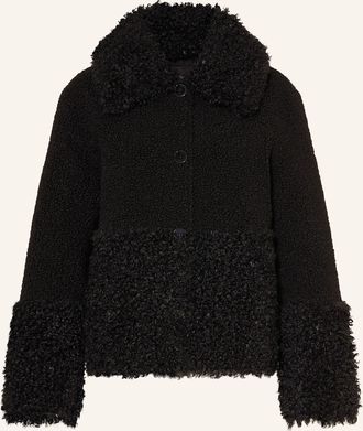 Maje Teddyfell-Jacke schwarz