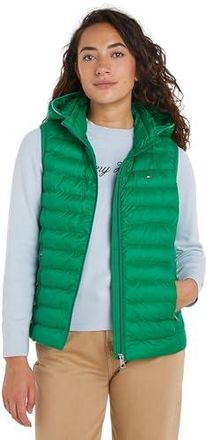 Tommy Hilfiger Femme Veste sans Manches Padded Global Stripe Matelassée, Vert (Olympic Green), M