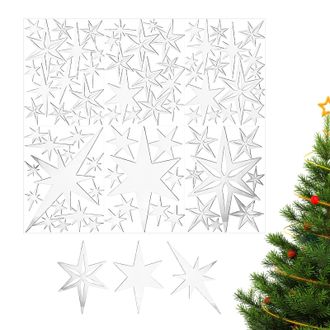 Generico Wandaufkleber mit Sternen, abnehmbar, 3D-Acryl, 78 Stück, reflektierende Spiegelaufkleber, moderne Dekoration für Decke, Schlafzimmer, Wohnzimmer, Arb