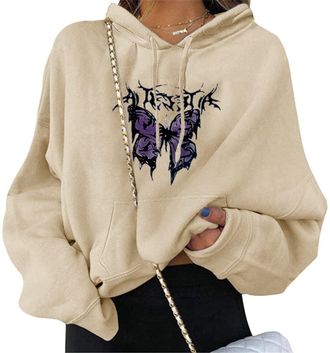 ORANDESIGNE Damen Sweatshirt Pullover Teenager Mädchen Hoodie Herbst Winter Hoodie Frauen Pullover Oberteile Langarmshirt Kapuzenpullover Mode Bequem Casual Pulli