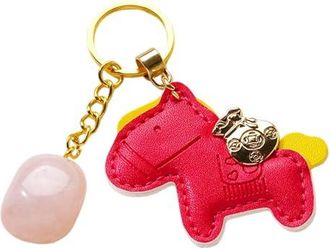 Generic Porte-cl&eacute;s compact 2026 Ann&eacute;e du cheval, porte-cl&eacute;s cheval pendentif sac &agrave; dos, pour hommes, femmes, gar&ccedil;ons, jeunes, adolescents, mari, fils, Rouge, 