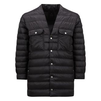Moncler Schwarze Jacke mit V-Ausschnitt - - Jackets - Damen - Schwarzk - XS